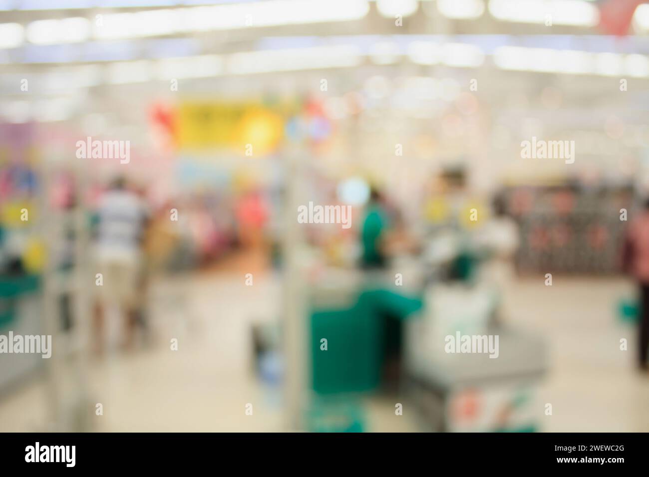 Supermarket store blur background ,Cashier counter with customer Stock ...