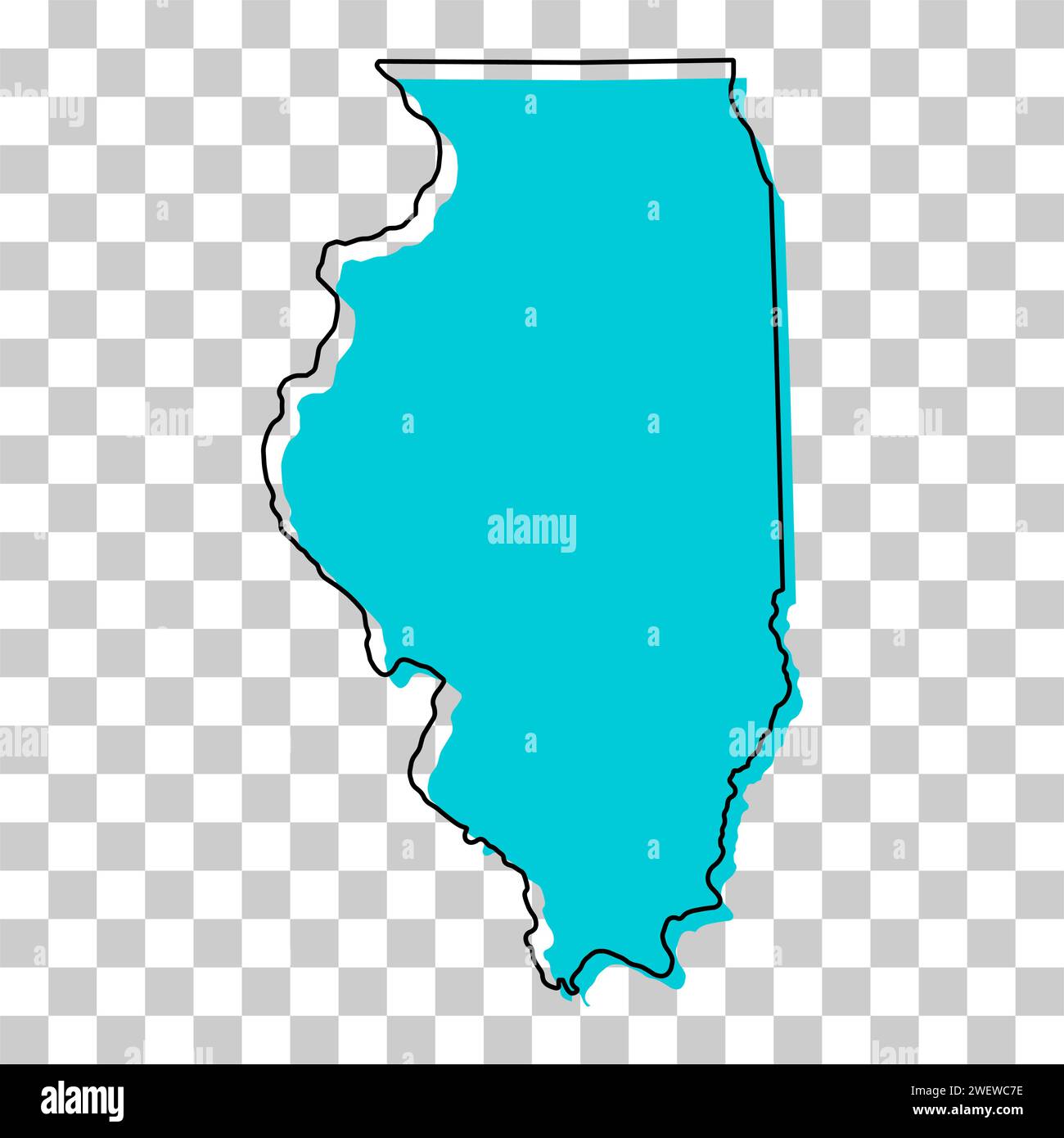 Illinois map shape, united states of america. Flat concept icon symbol ...