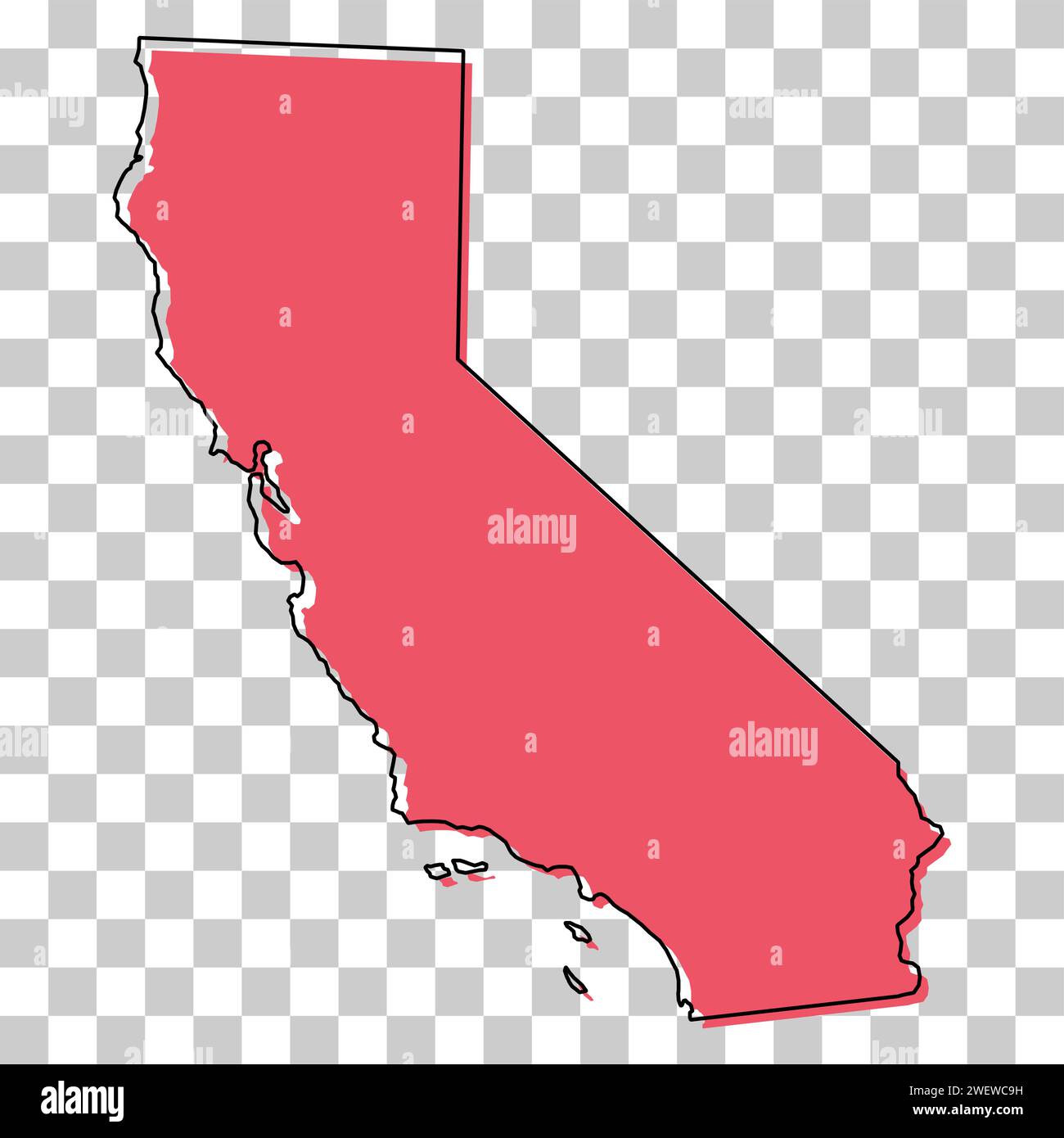 California map shape, united states of america. Flat concept icon ...