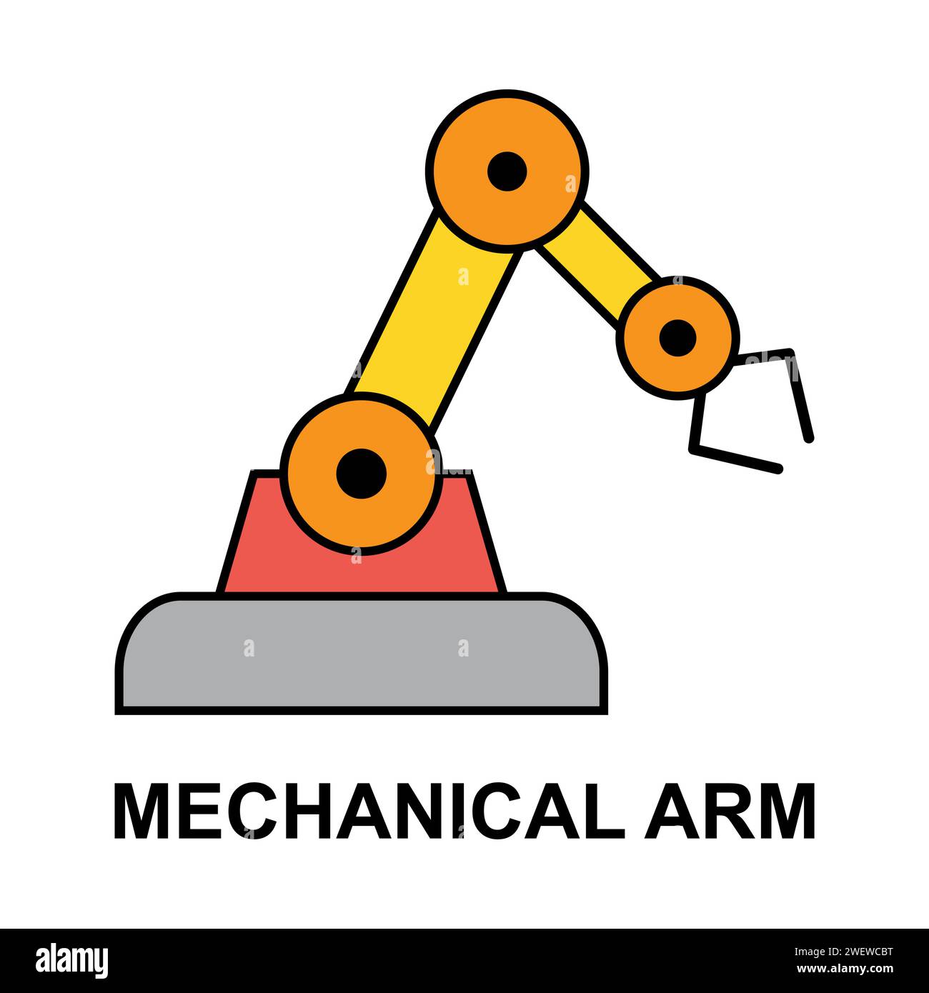 Mechanical robot arm machine icon, technology hydraulic robotic hand ...
