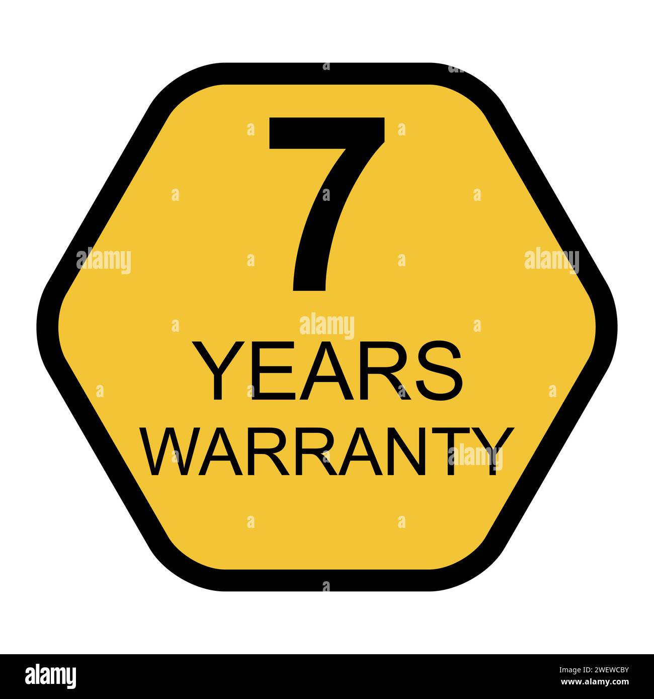 Seven years warranty icon, badge seal guarantee certificate customer ...