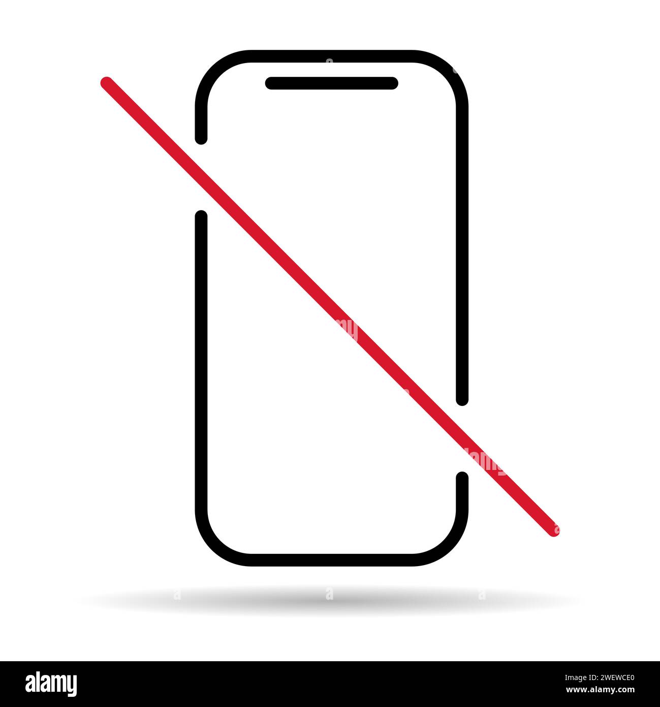 Mobile forbidden shadow icon, no use phone sign, ban smartphone label ...
