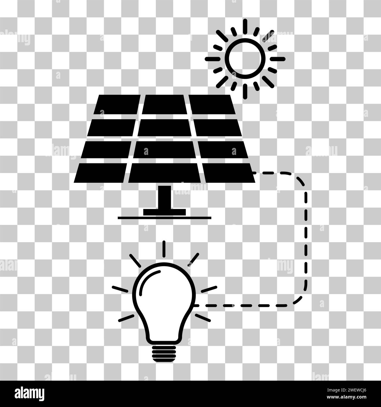 Solar panel icon, green power technology, ecology alternative energy ...
