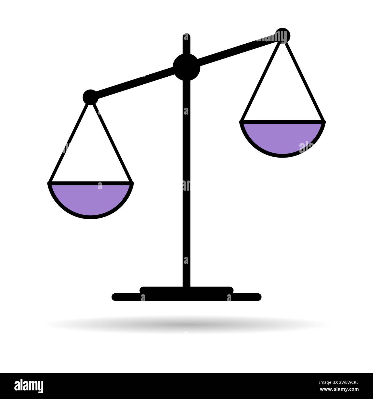 Scale equal shadow icon, lawyer crime web sign, protection balance ...