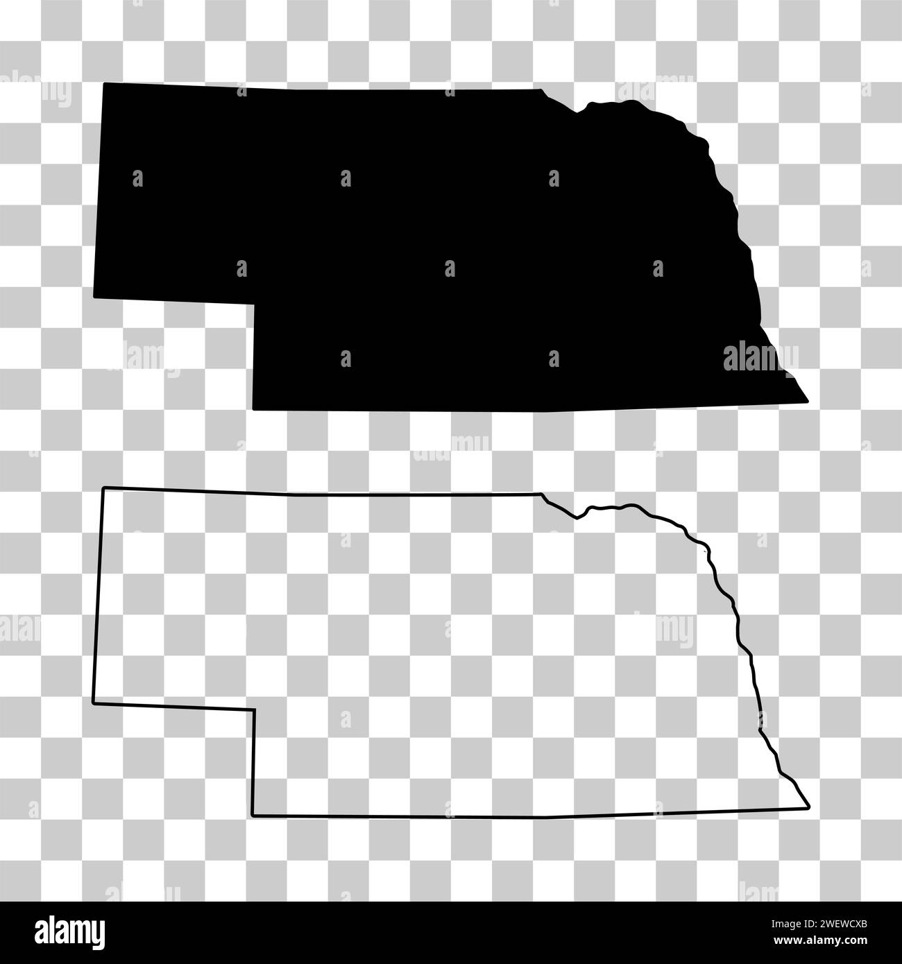 Set of Nebraska map, united states of america. Flat concept icon vector ...
