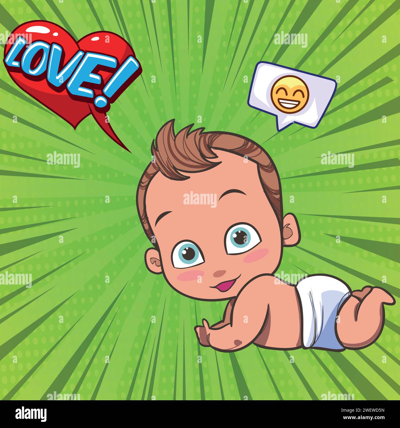 cute baby pop art style vector image Stock Vector Image & Art - Alamy