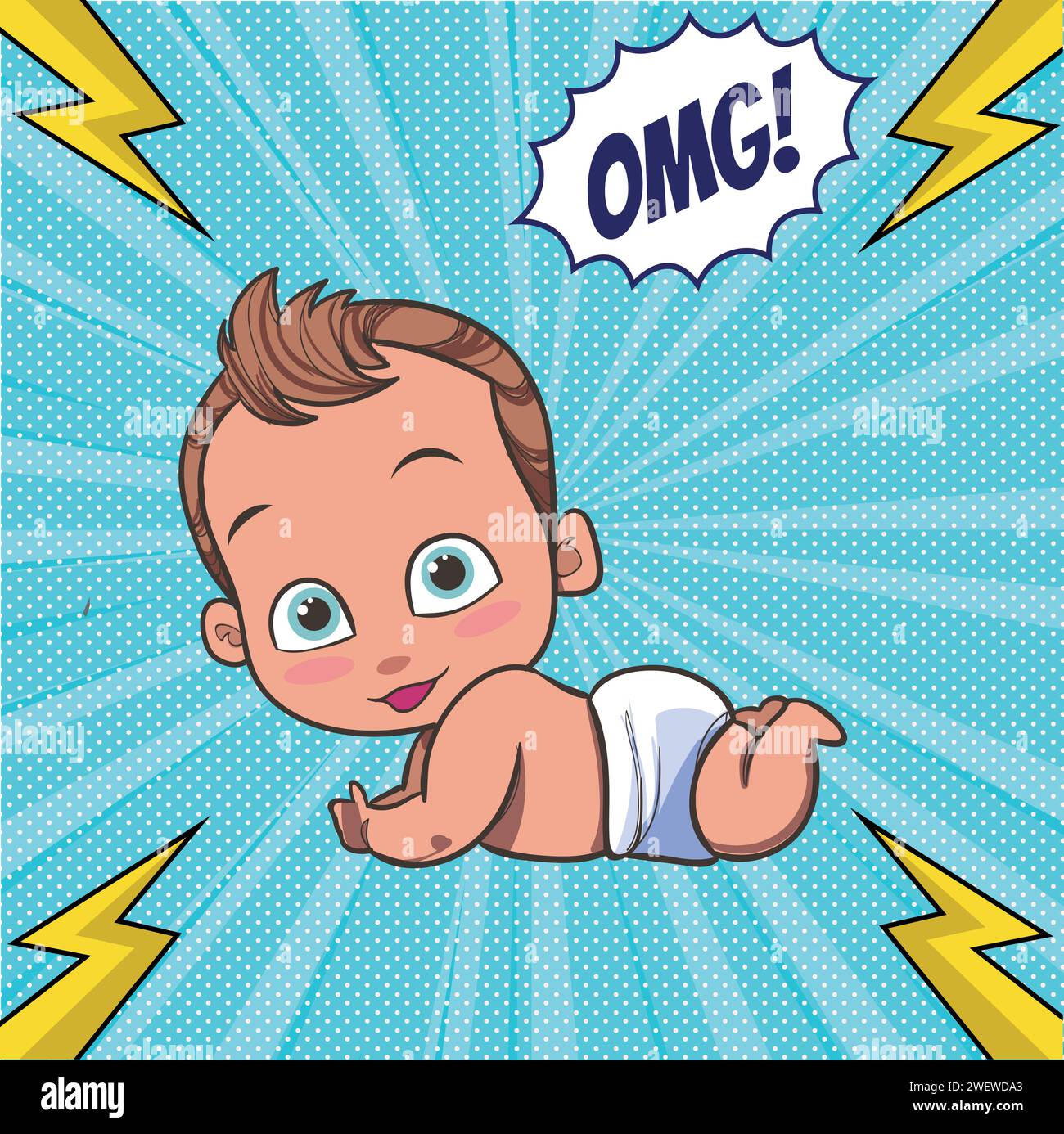cute baby pop art style vector image Stock Vector Image & Art - Alamy