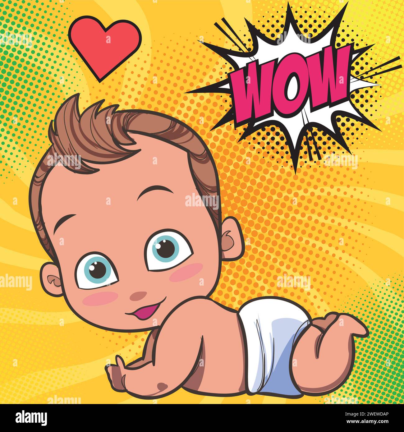 cute baby pop art style vector image Stock Vector Image & Art - Alamy