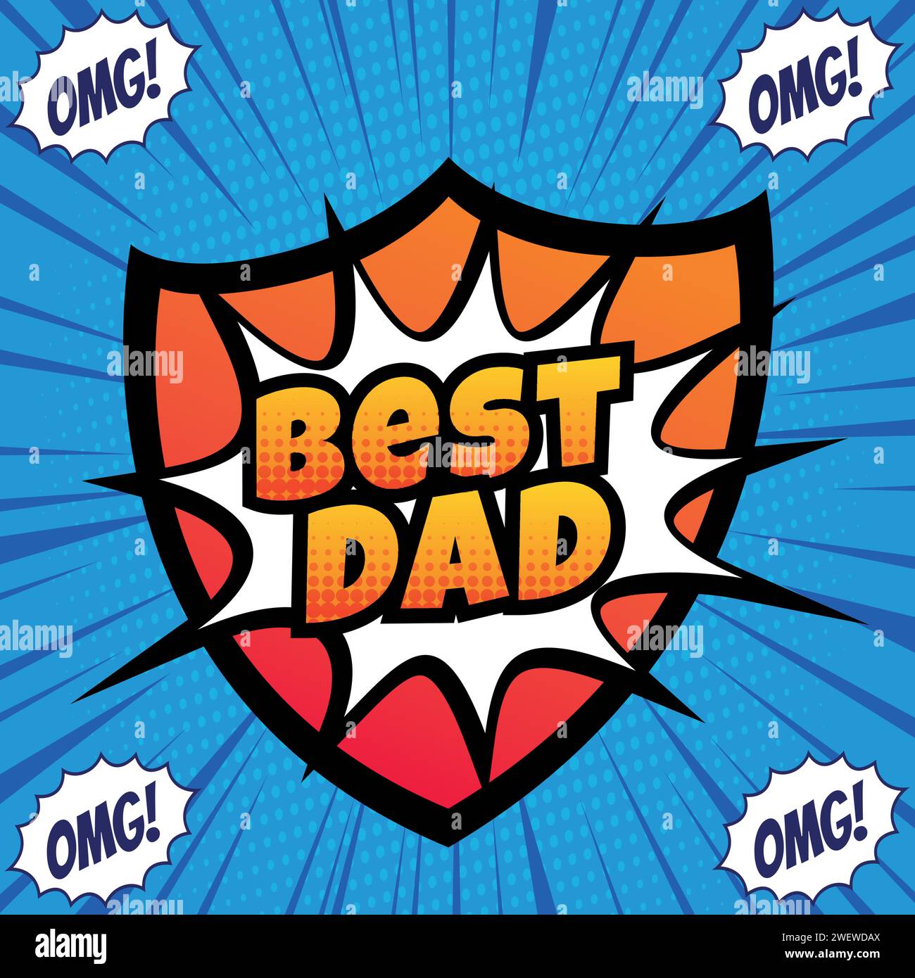 Super dad Fathers day pop art style Stock Vector Image & Art - Alamy