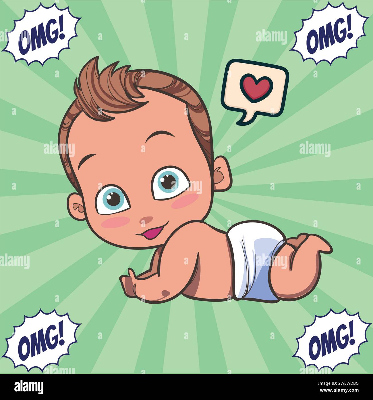 cute baby pop art style vector image Stock Vector Image & Art - Alamy
