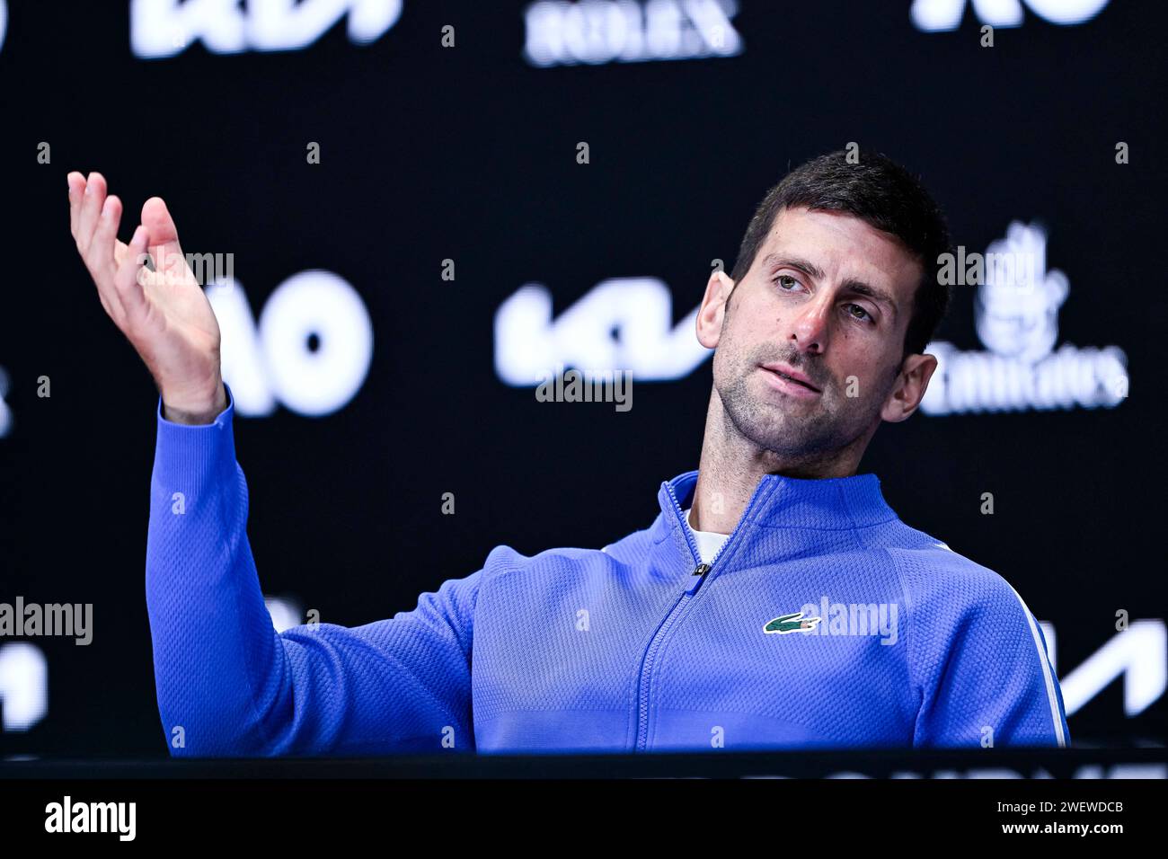 Melbourne, Australia. 26th Jan, 2024. Novak Djokovic during a press ...