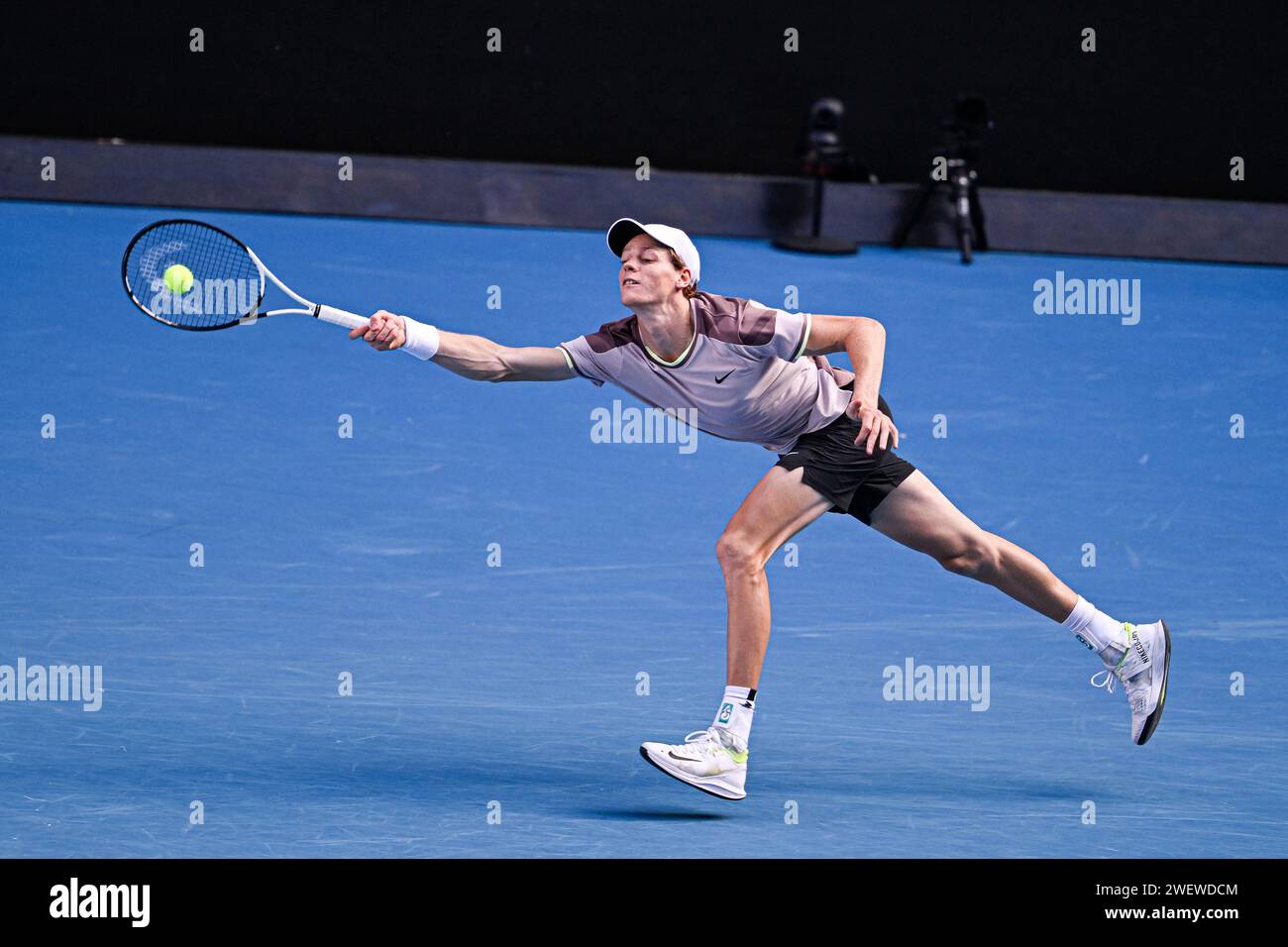 Jannik Sinner of Italy during the Australian Open AO 2024 Grand Slam tennis tournament at ...
