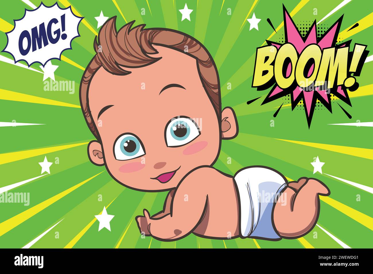 cute baby pop art style vector image Stock Vector Image & Art - Alamy