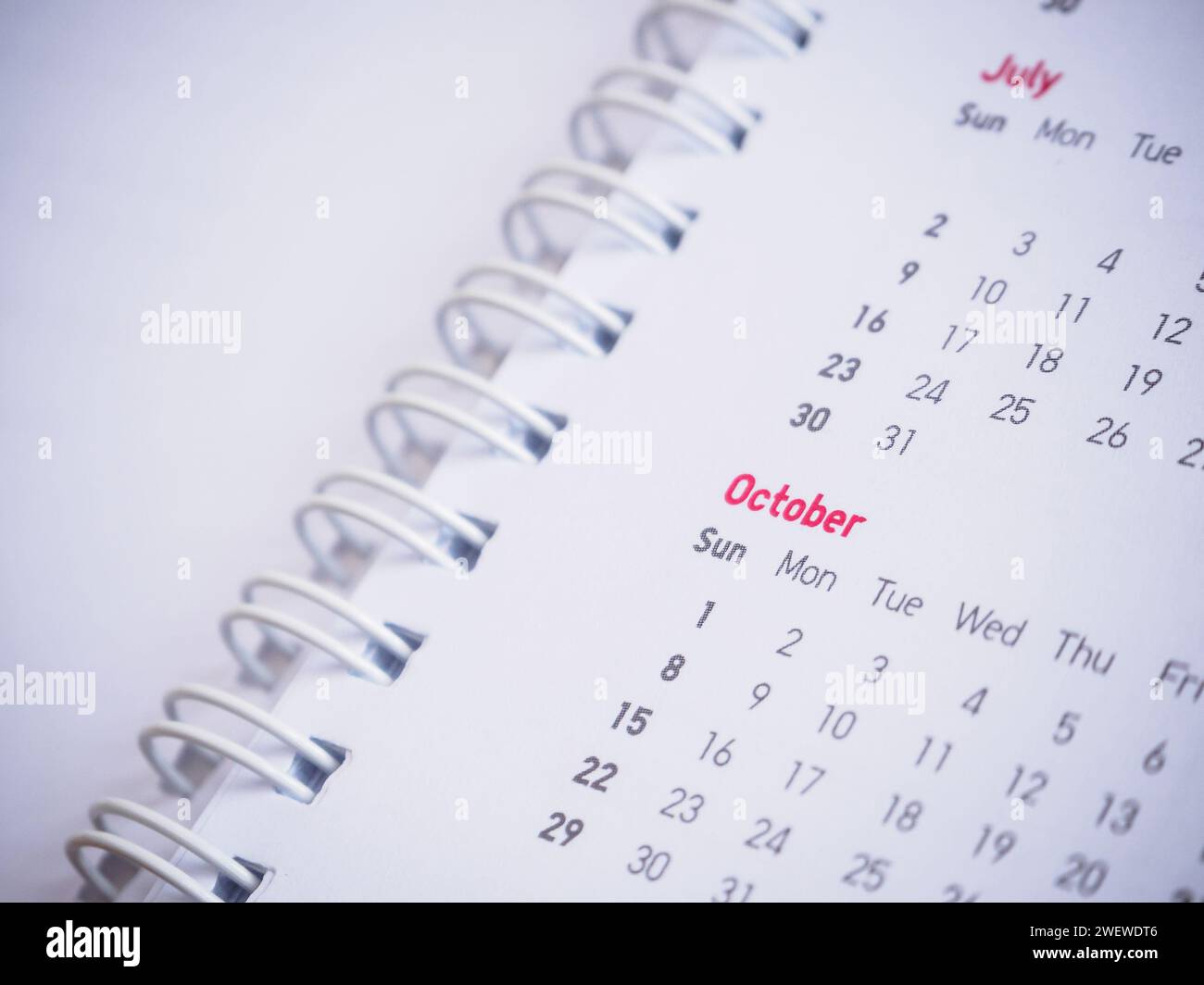2017 calendar october hi-res stock photography and images - Alamy