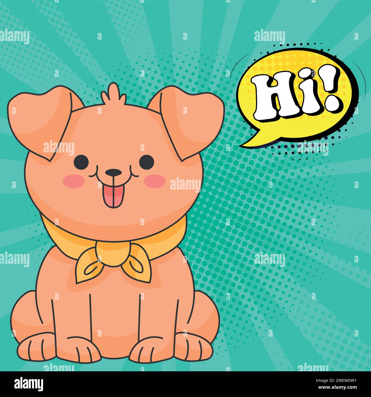 funny dog pop art style vector image Stock Vector Image & Art - Alamy