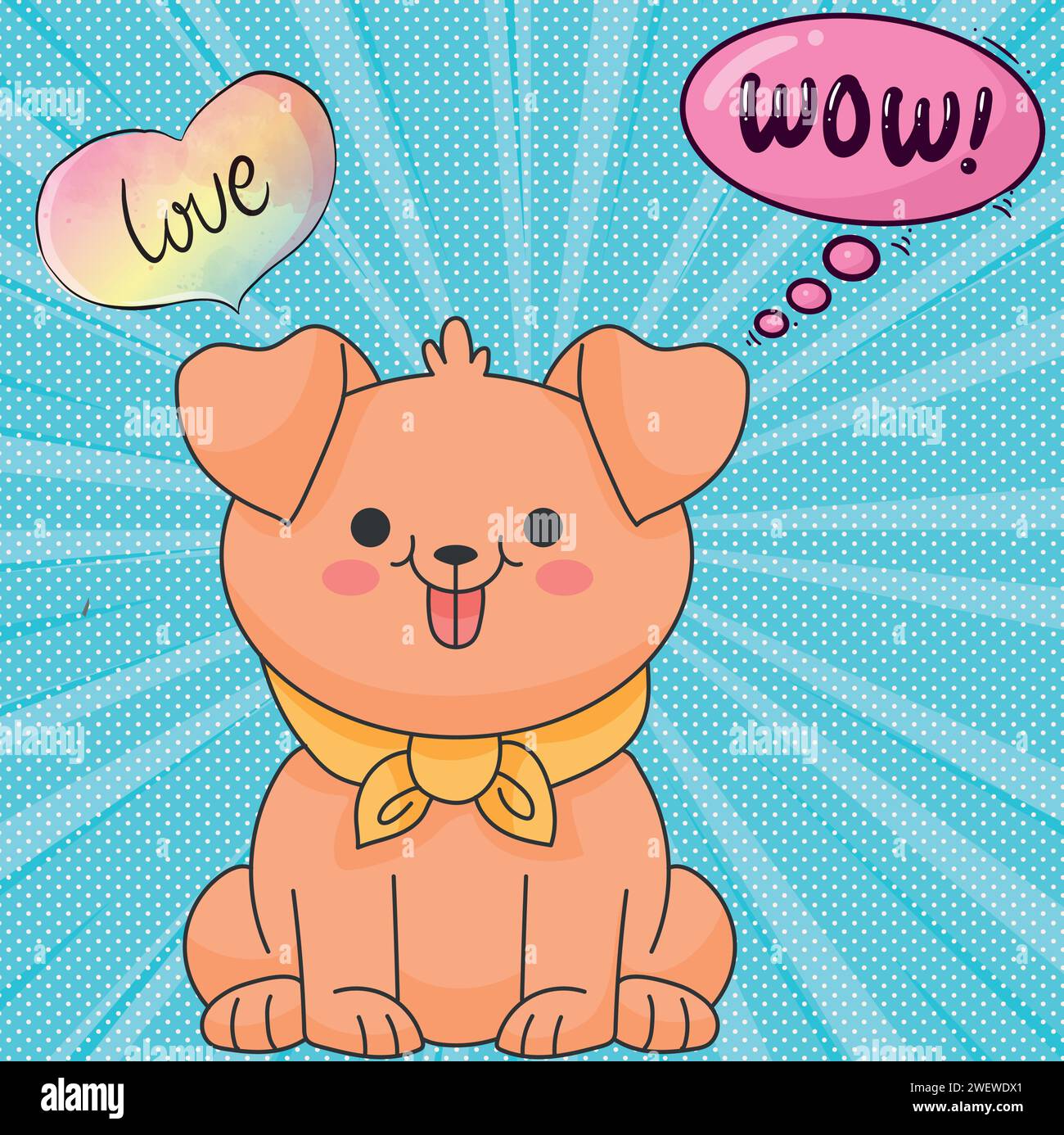 funny dog pop art style vector image Stock Vector Image & Art - Alamy