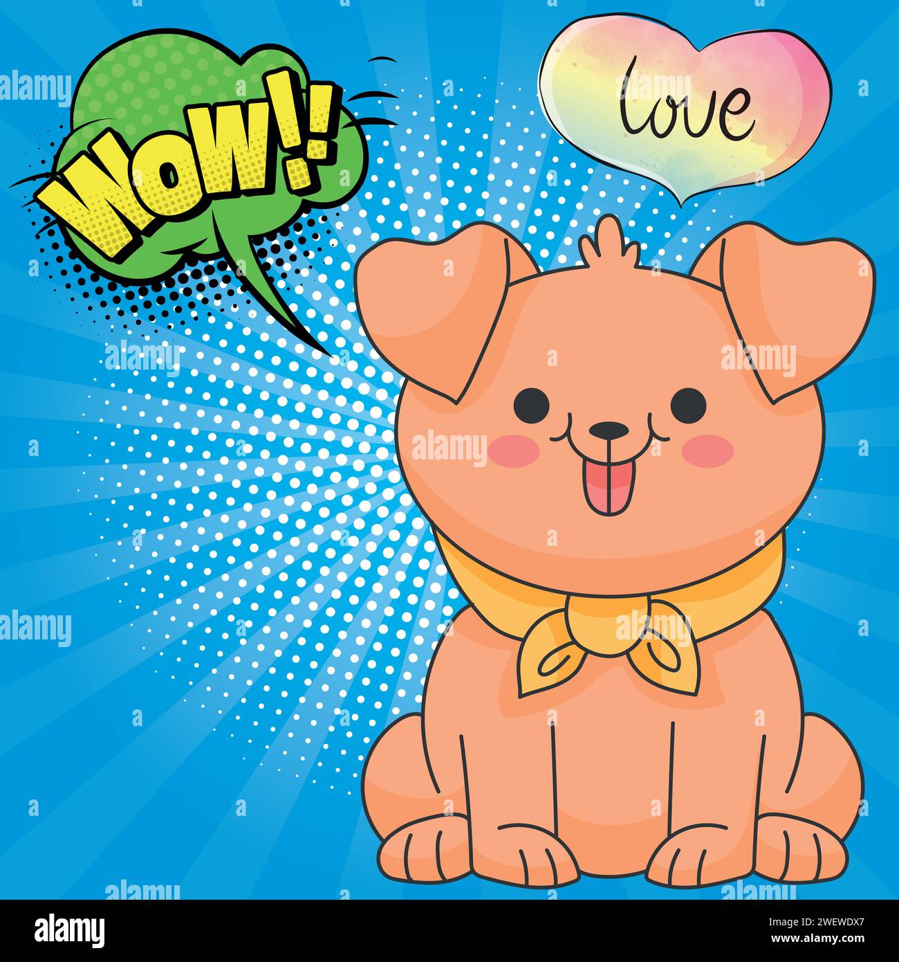funny dog pop art style vector image Stock Vector Image & Art - Alamy