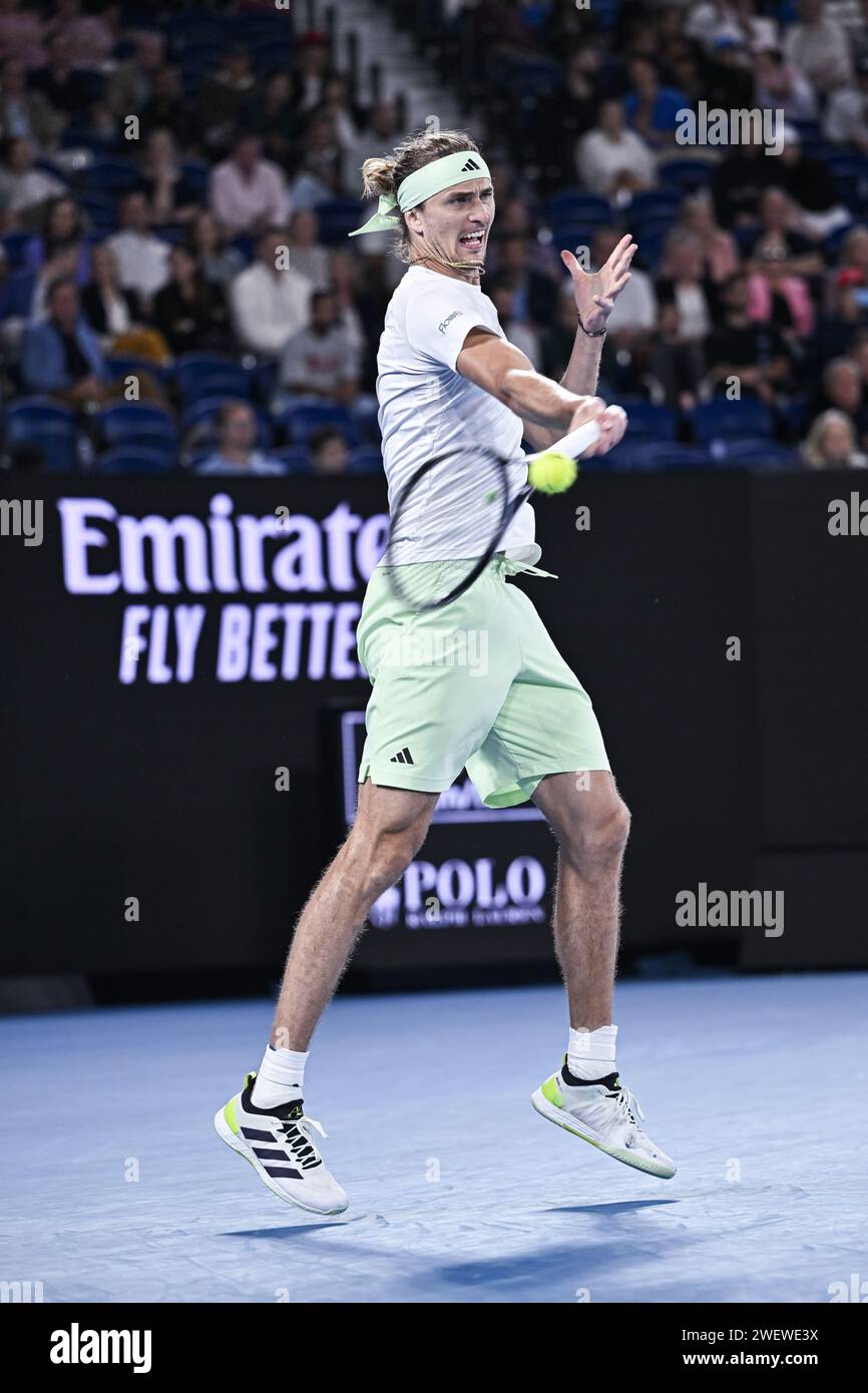 Sascha Alexander Zverev during the Australian Open AO 2024 Grand Slam tennis tournament on ...