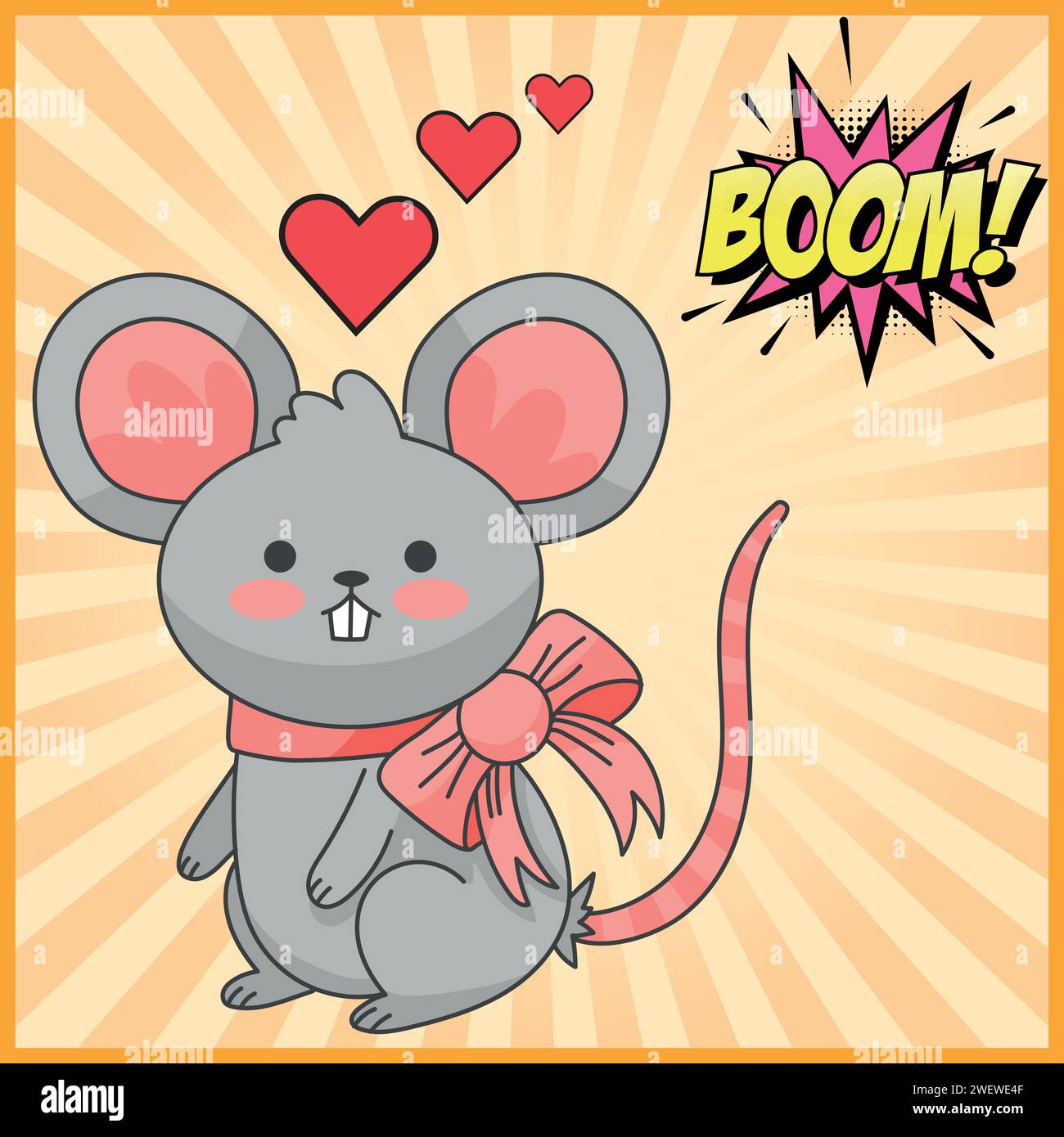 cute mouse couple love pop art design vector image Stock Vector Image ...