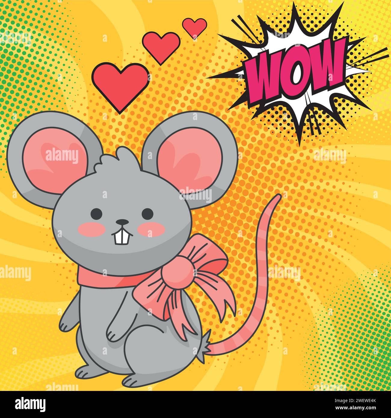 cute mouse couple love pop art design vector image Stock Vector Image ...