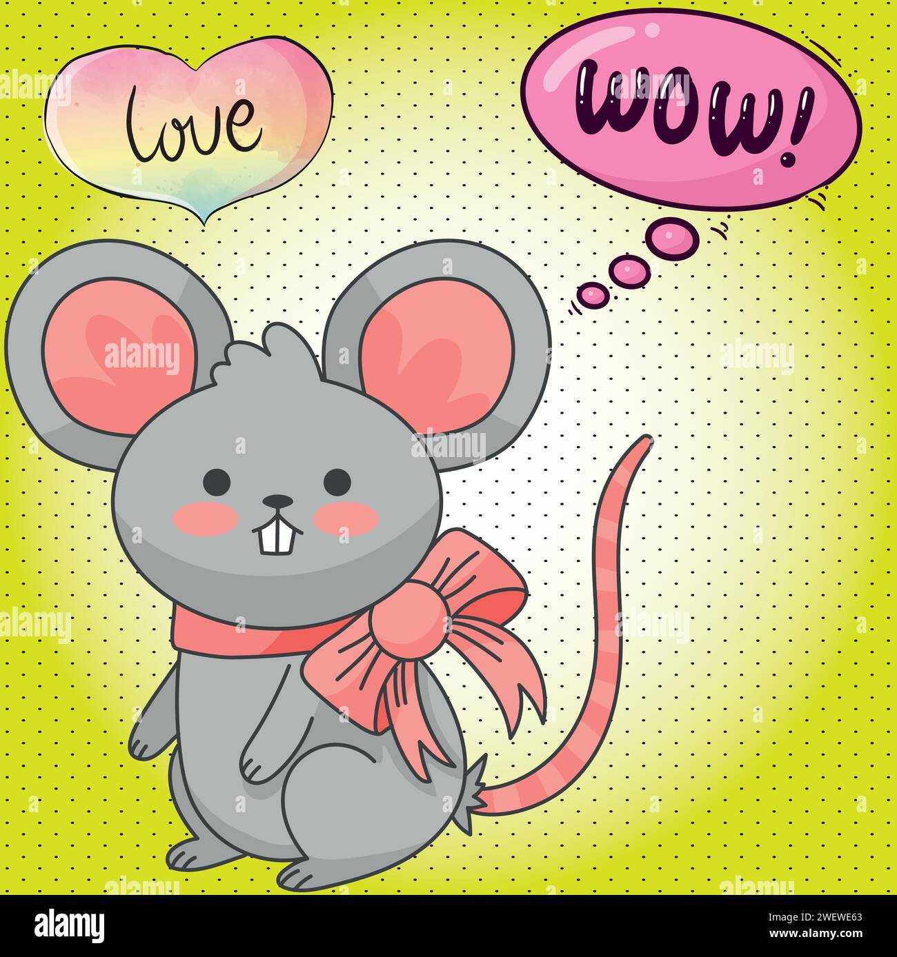 cute mouse couple love pop art design vector image Stock Vector Image ...