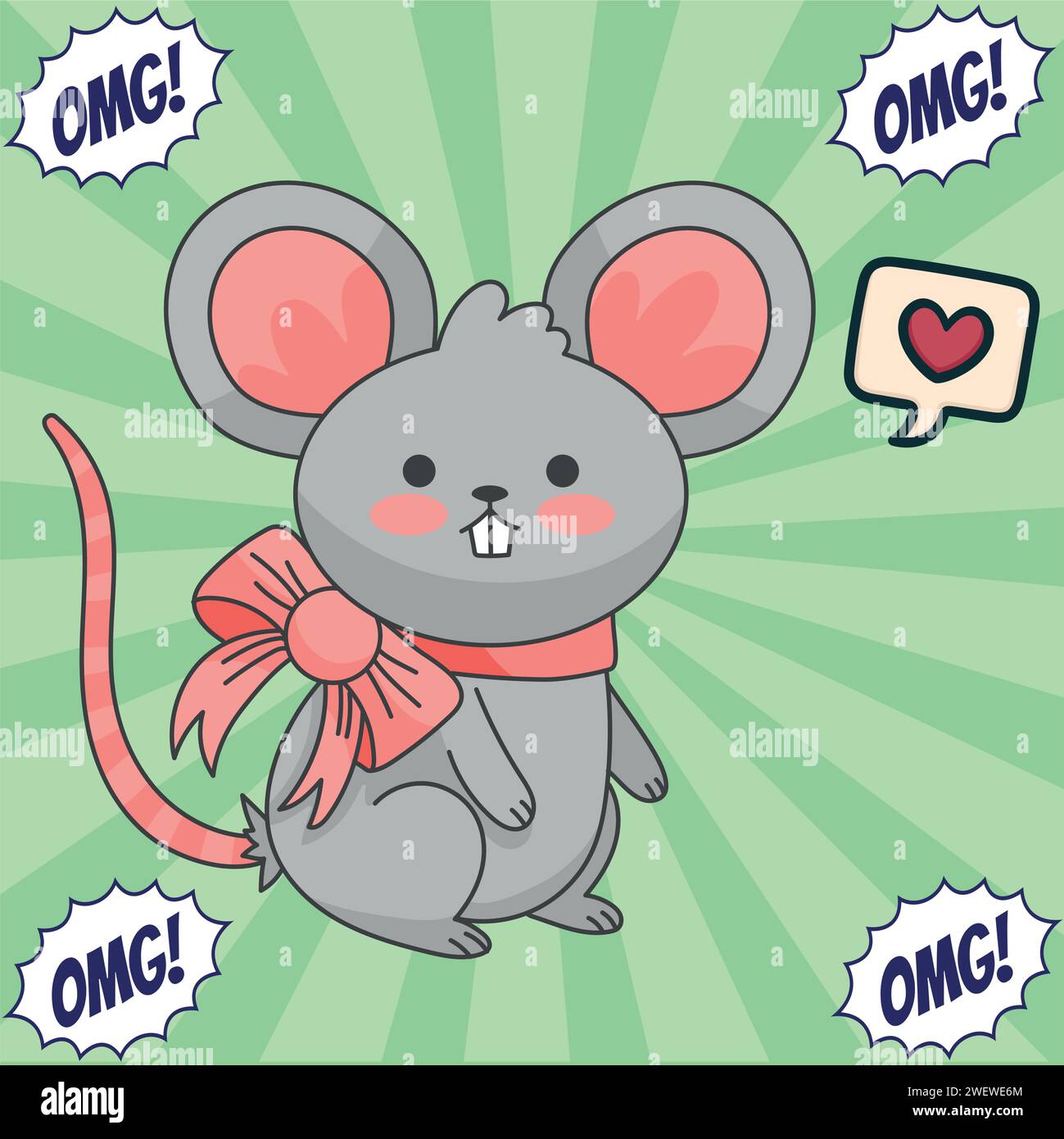 cute mouse couple love pop art design vector image Stock Vector Image ...