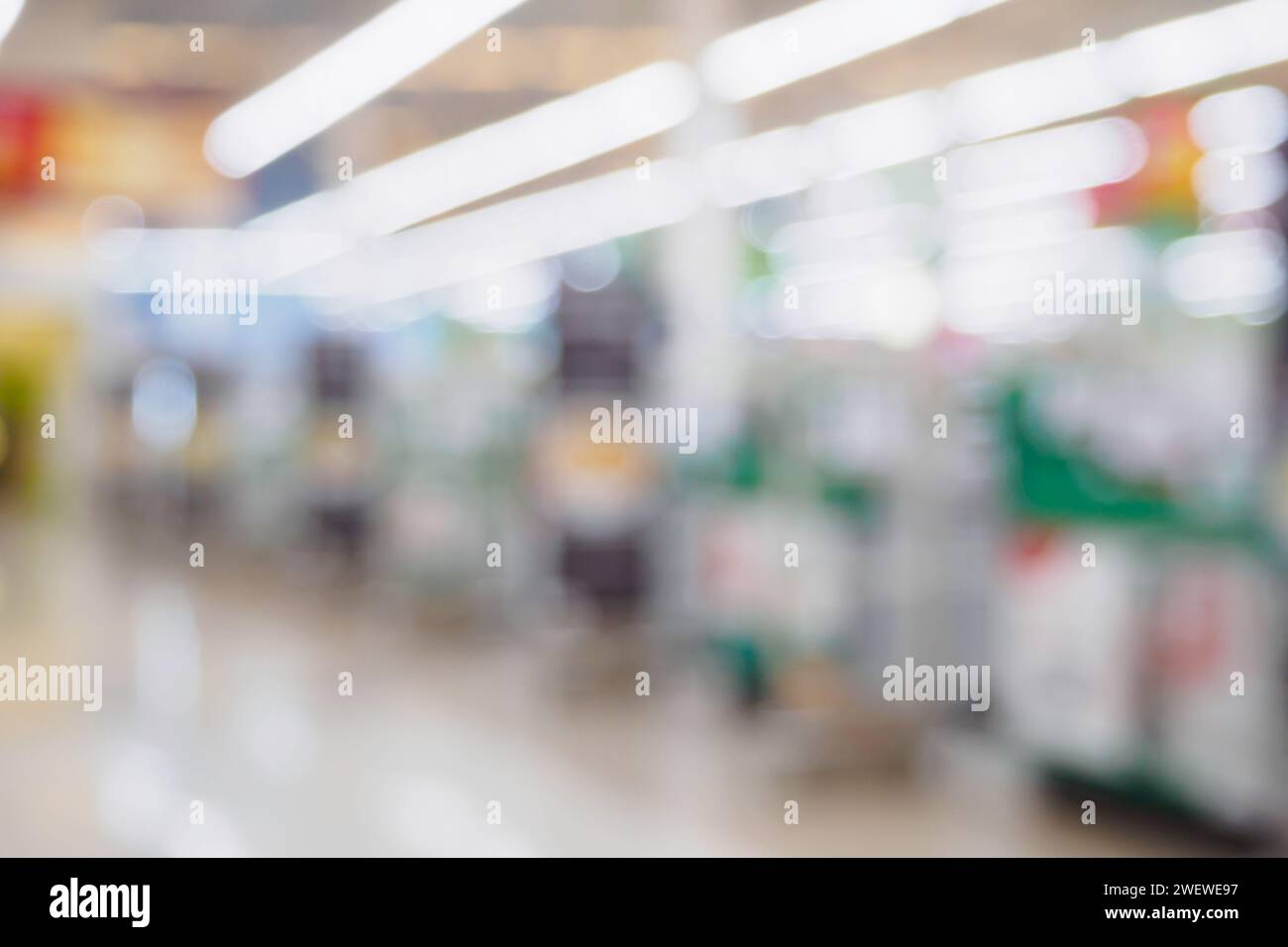 supermarket checkout cashier counter blurred background Stock Photo - Alamy