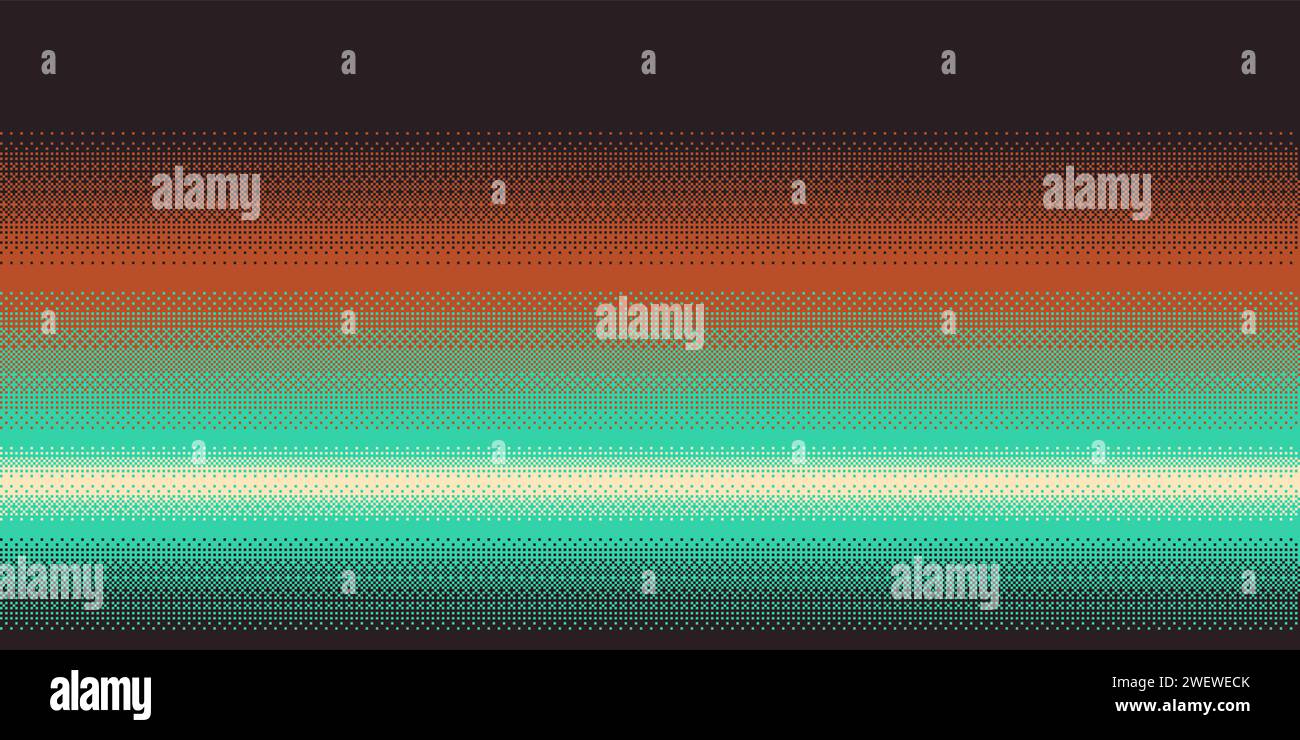 Pixel art vibrant colors gradient on dark. Dithering vector background ...