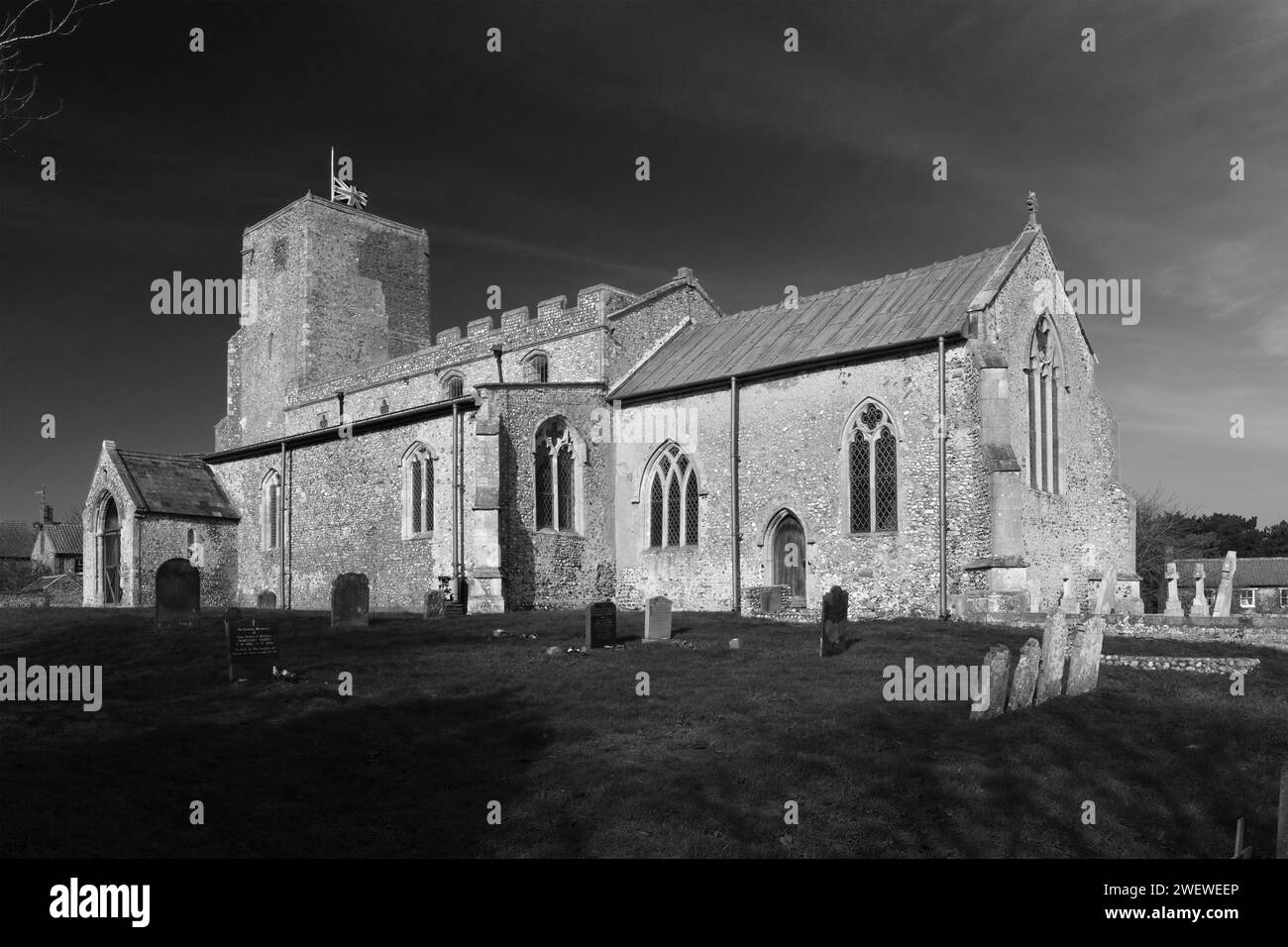 View of All Saints Church, Morston village, North Norfolk Coast ...
