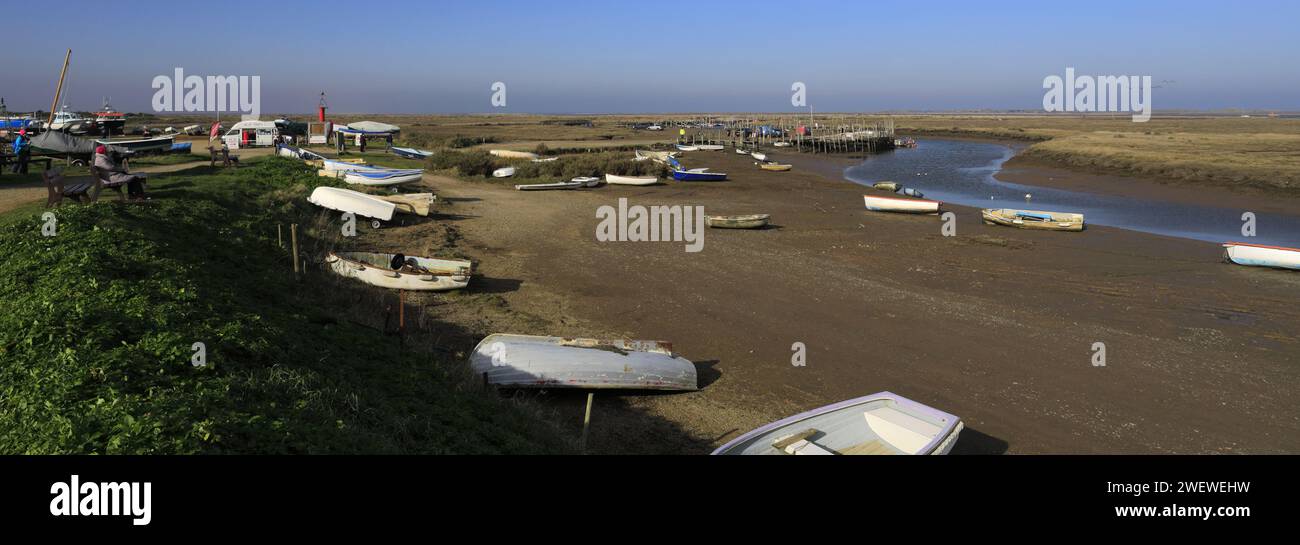 View over the Morston Salt Marshes from Morston Quay, North Norfolk ...