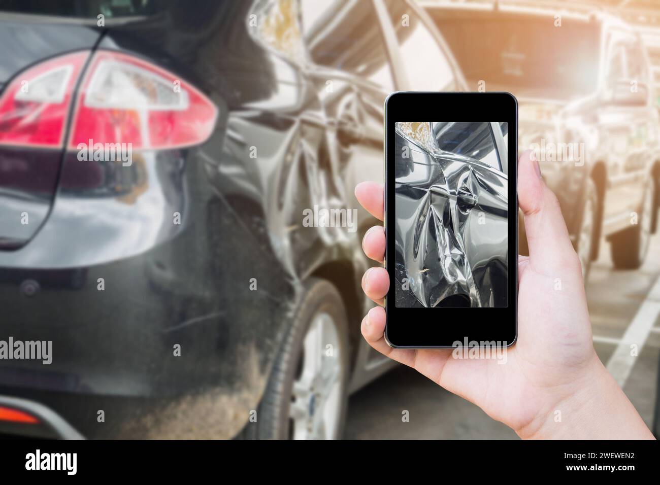 Traffic accident rear end collision damage hi-res stock photography and ...