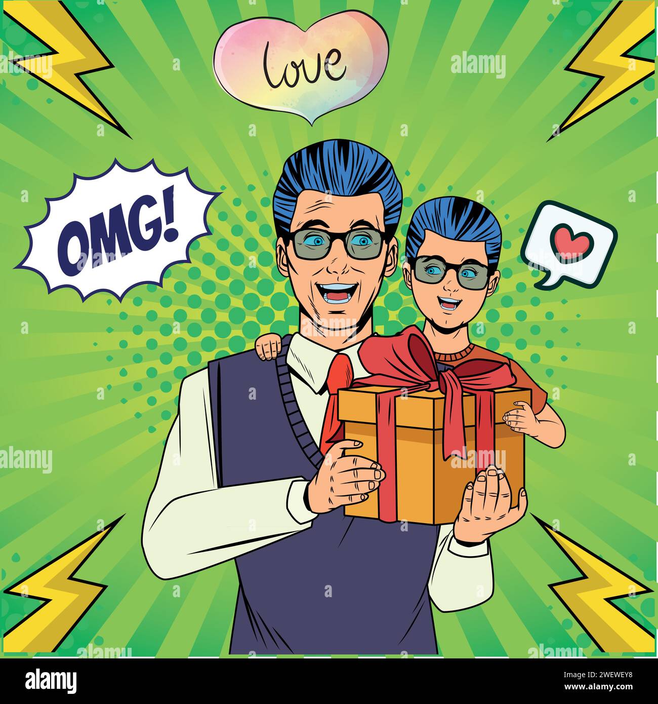 Super dad Fathers day pop art style Stock Vector Image & Art - Alamy