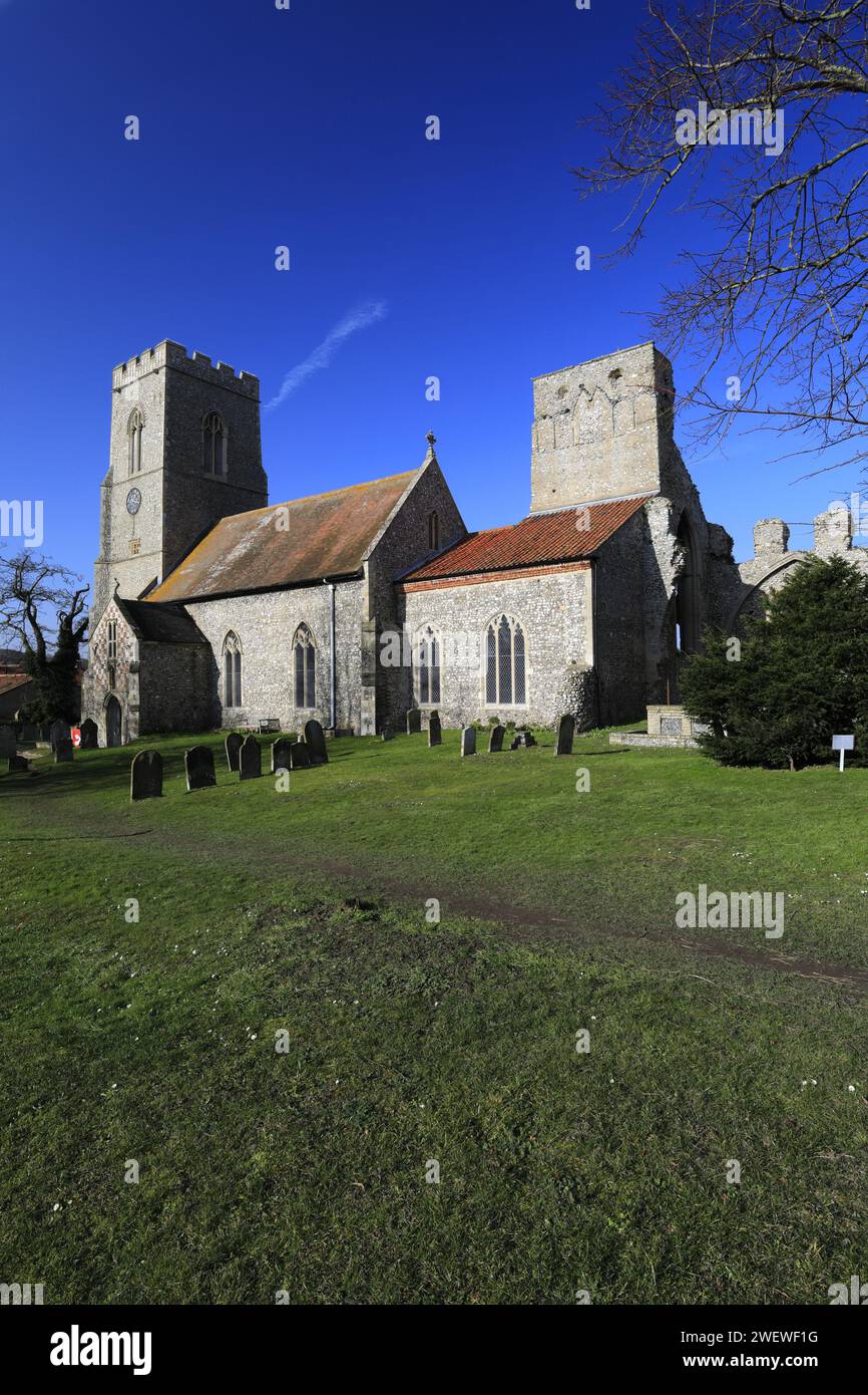 Snowdrops at Weybourne Priory and All Saints Church, Weybourne village ...