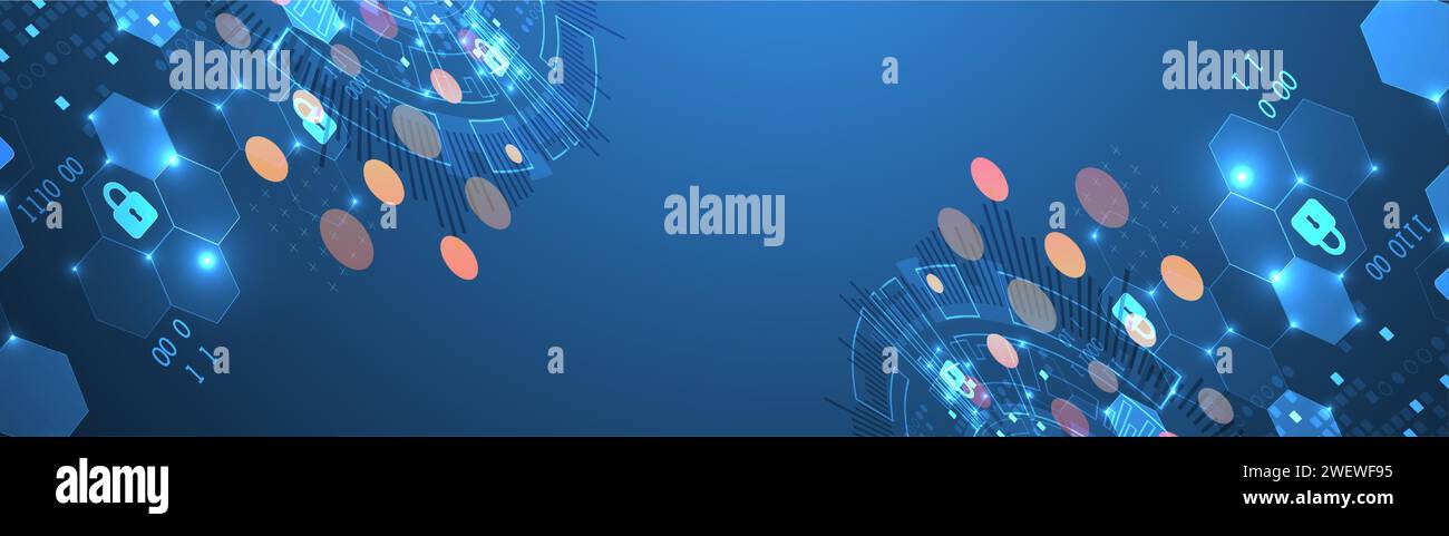 Secure digital background. Virtual confidential, programming protection ...