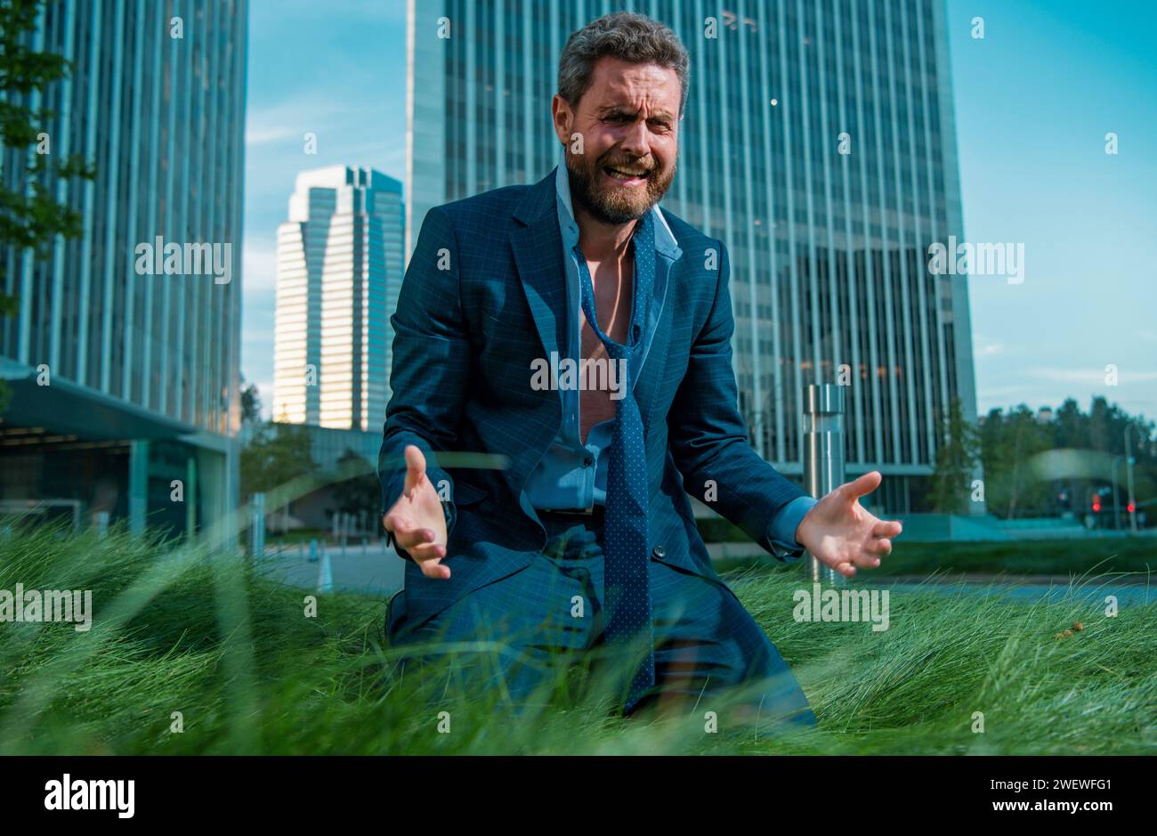 OMG businessman is crying, bad feelings. Cry man. Negative emotion ...