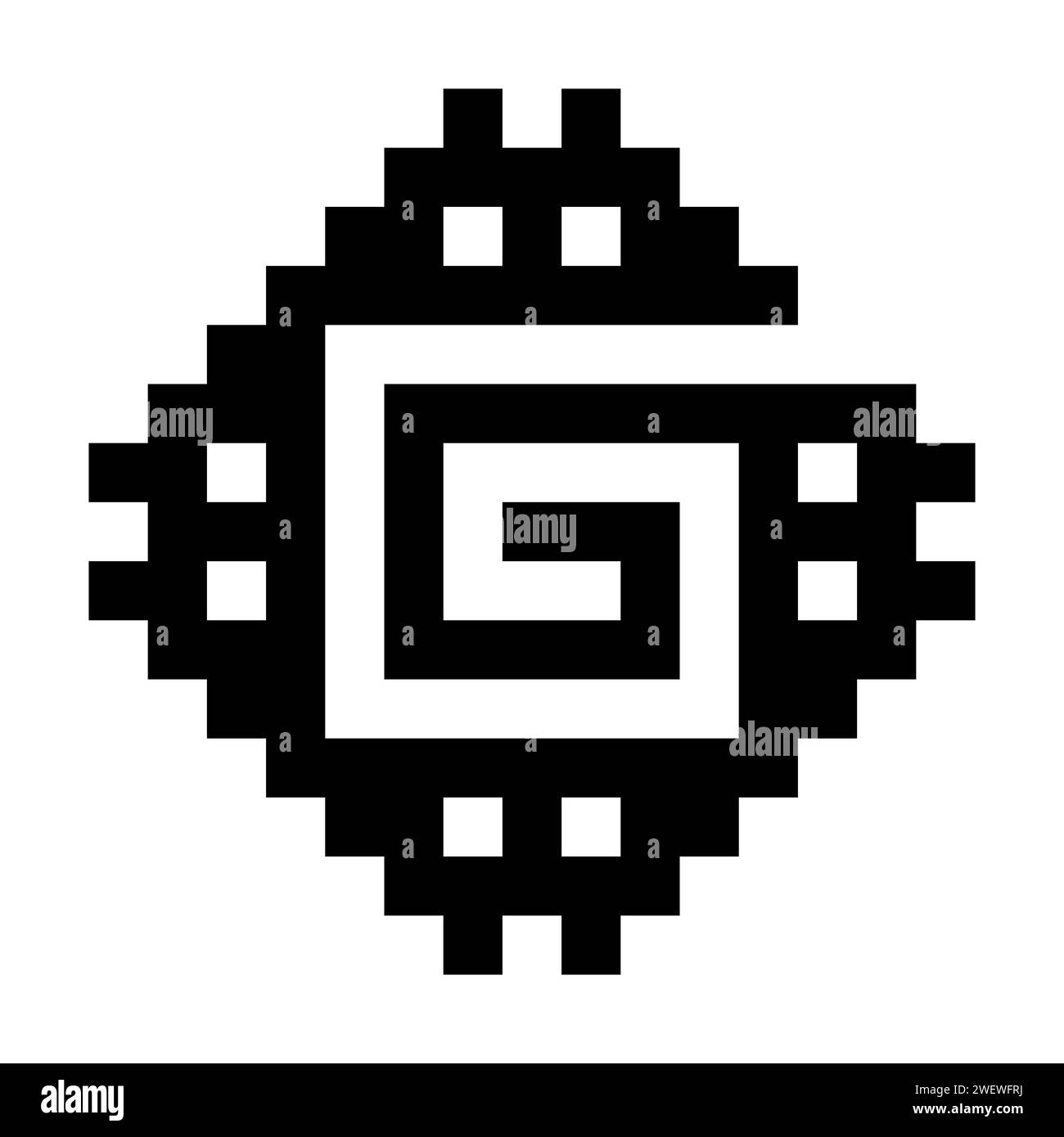 Inca stepped spiral motif. Stepped fret symbol. Squares forming a ...