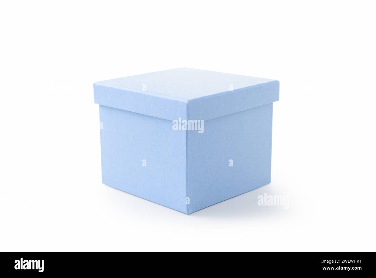 Blue paper box isolated on white background, element Stock Photo - Alamy