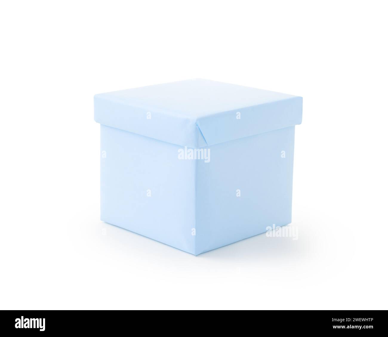 Blue paper box isolated on white background, element Stock Photo - Alamy
