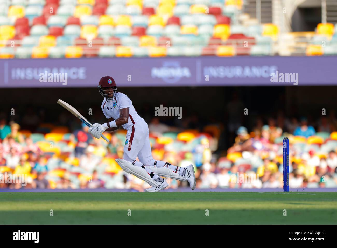 Brisbane, Australia. 27th Jan 2024. Justin Greaves (66 West Indies) in ...
