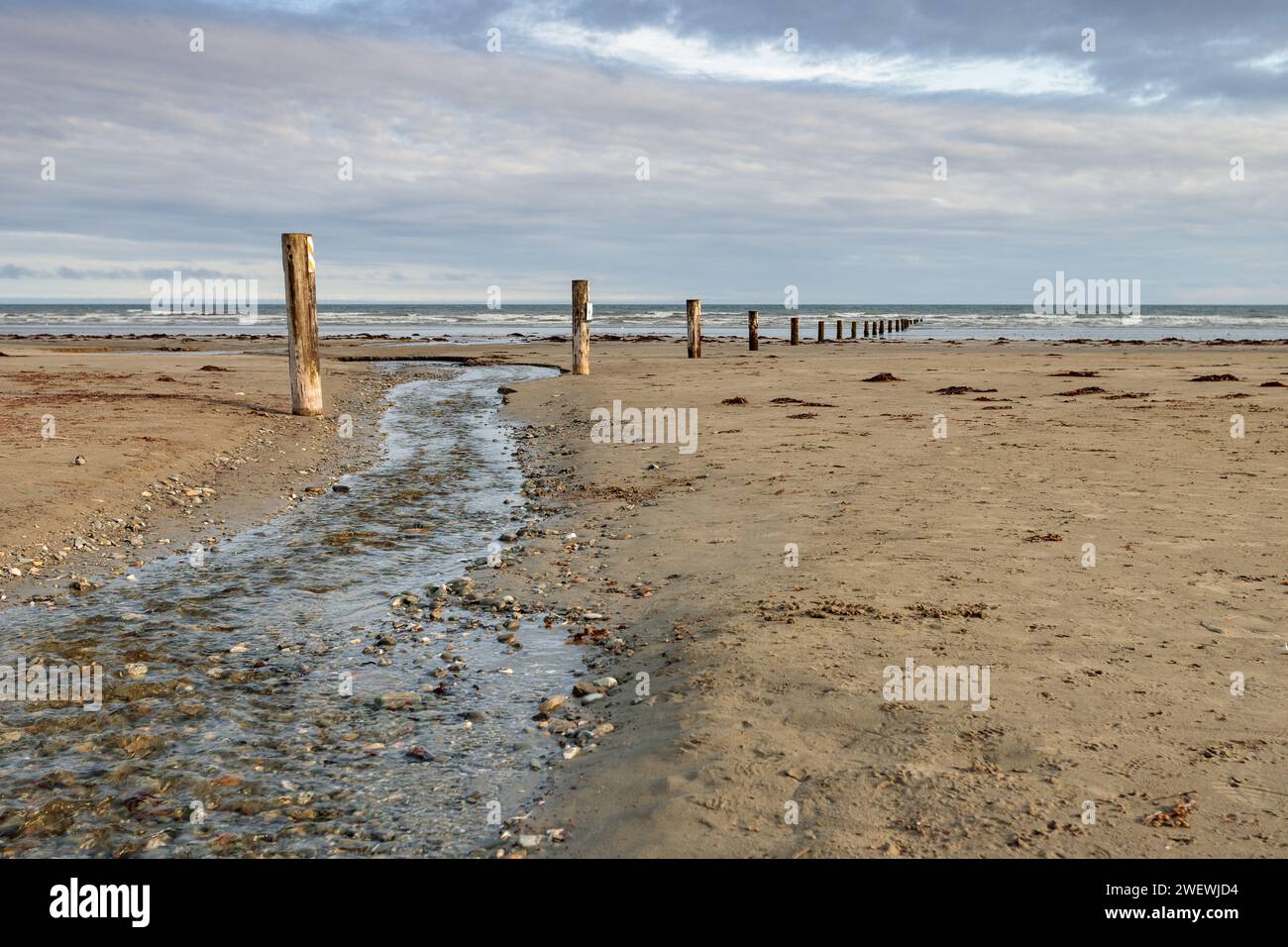 Groynes on the beach at Minerstown, Northern Ireland Stock Photo - Alamy