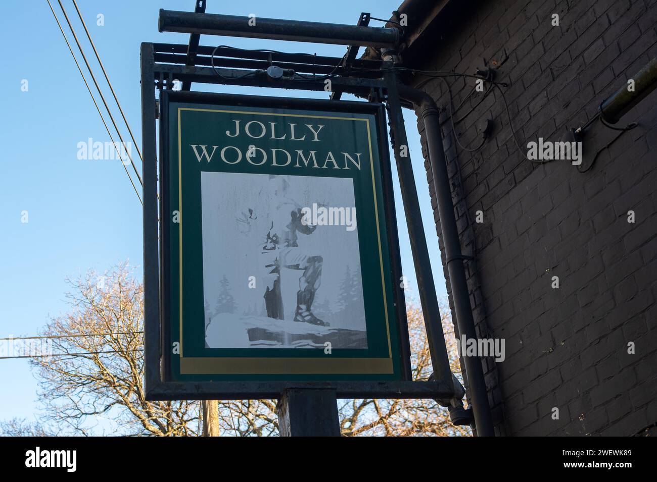 Littleworth Common, UK. 26th January, 2024. The Jolly Woodman pub in ...