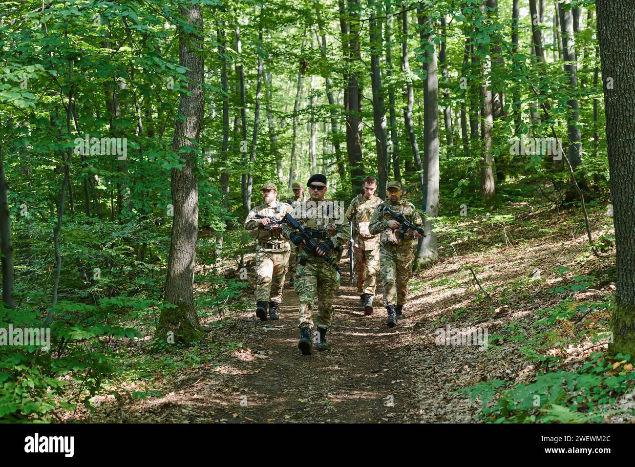 A specialized military antiterrorist unit conducts a covert operation ...