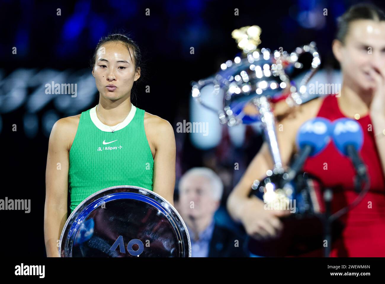 Melbourne, Australia, 27th Jan, 2024. Tennis player Qinwen Zheng from ...