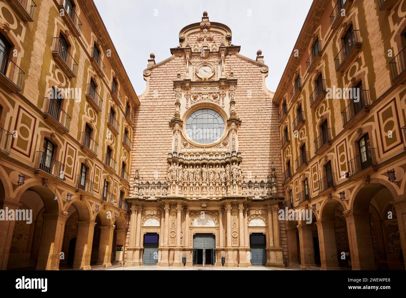 Montserrat Monastery cathedral, church near Barcelona, Catalonia, Spain ...