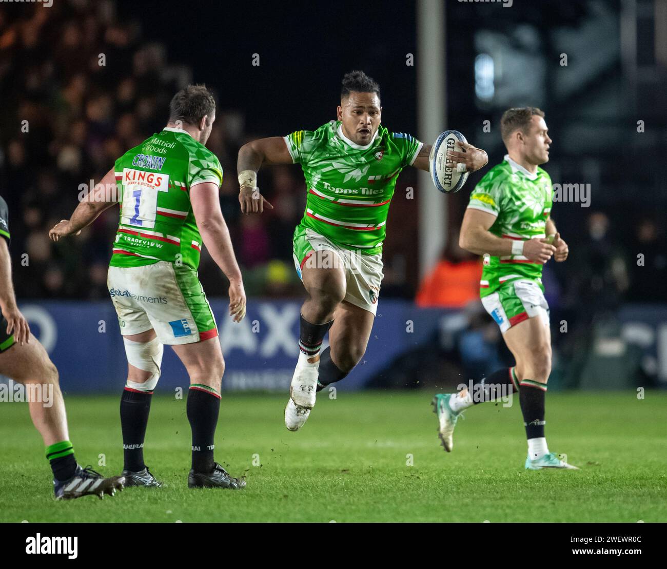 Leicester Tigers Solomone Kata in action during the Harlequins vs ...