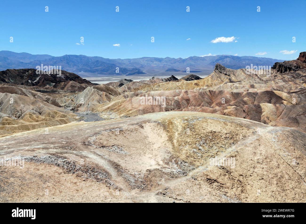 Landscape at Zabriskie Point, Death Valley National Park, Mojave Desert ...