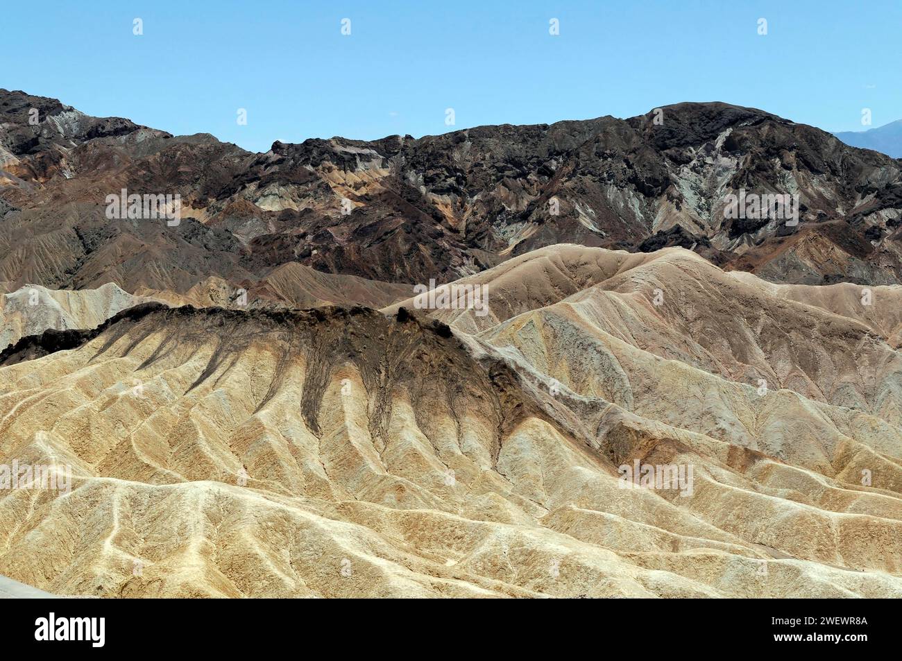 Landscape at Zabriskie Point, Death Valley National Park, Mojave Desert ...
