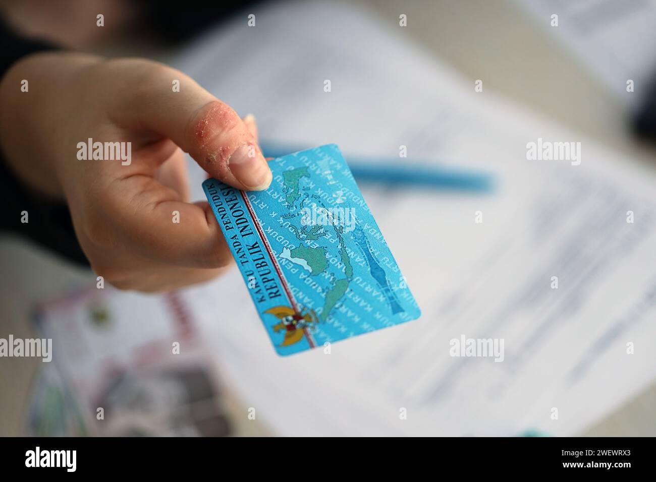 Indonesian national electric identity card called E-KTP or Kartu Tanda ...