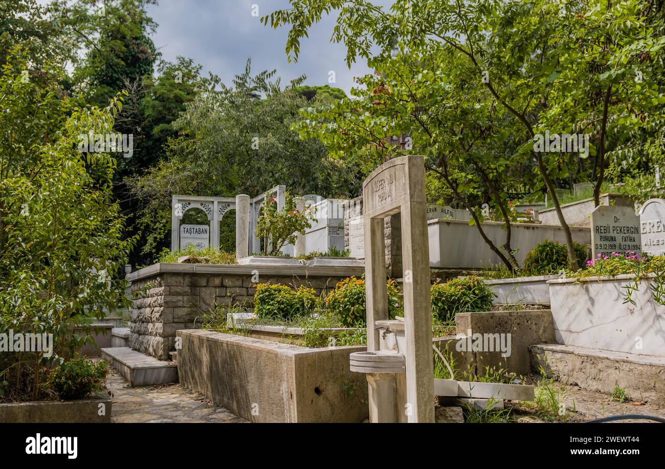 Landscape of Asiyan cemetery where many famous Turks are buried in ...