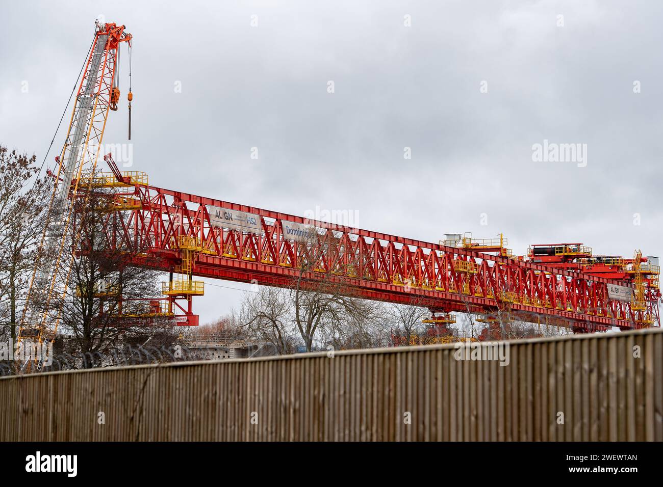 Harefield, UK. 25th January, 2024. HS2 construction work is continuing in Harefield, in the ...